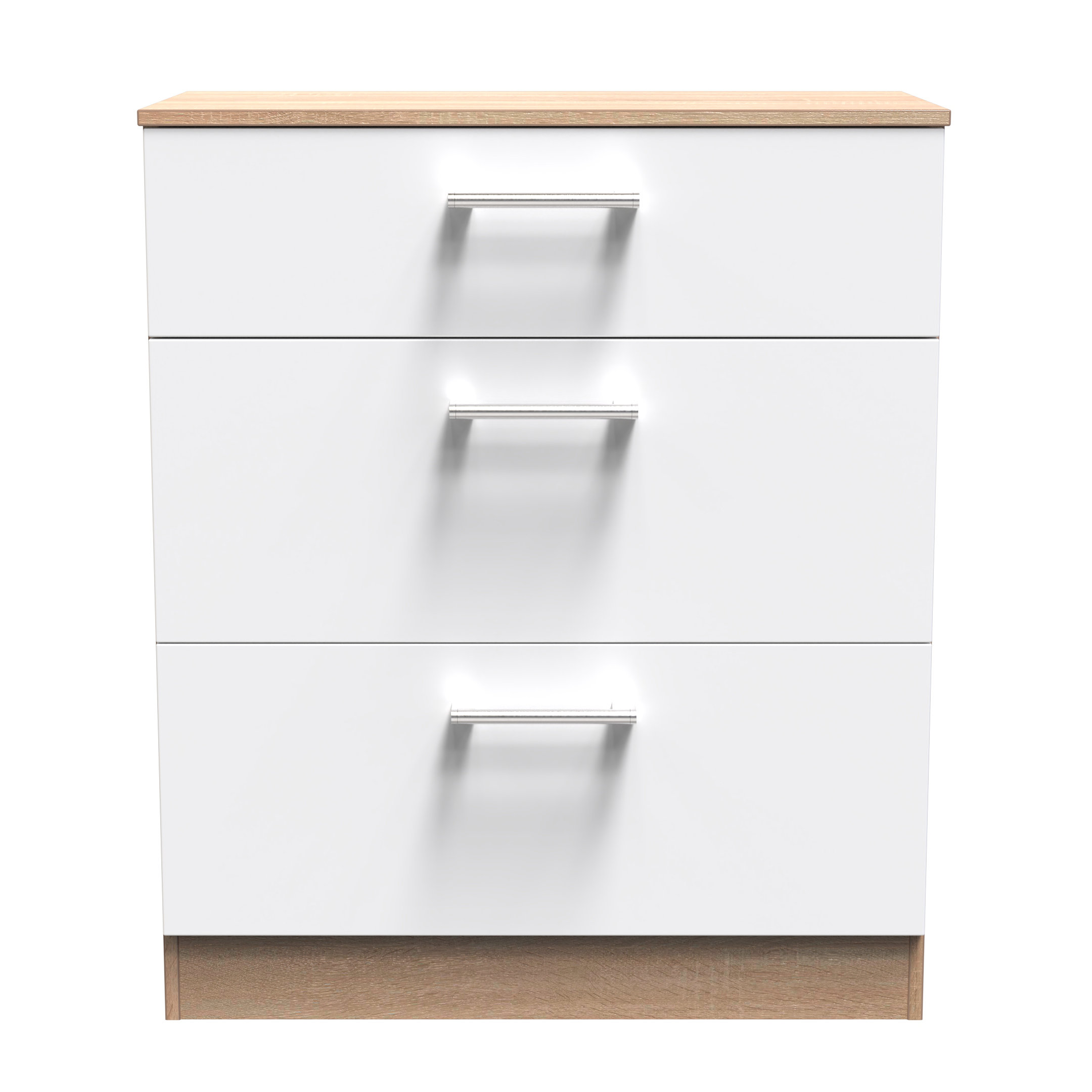 Latitude Run Bonnielou 3 Drawer Deep Chest in White Matt & Bardolino ...