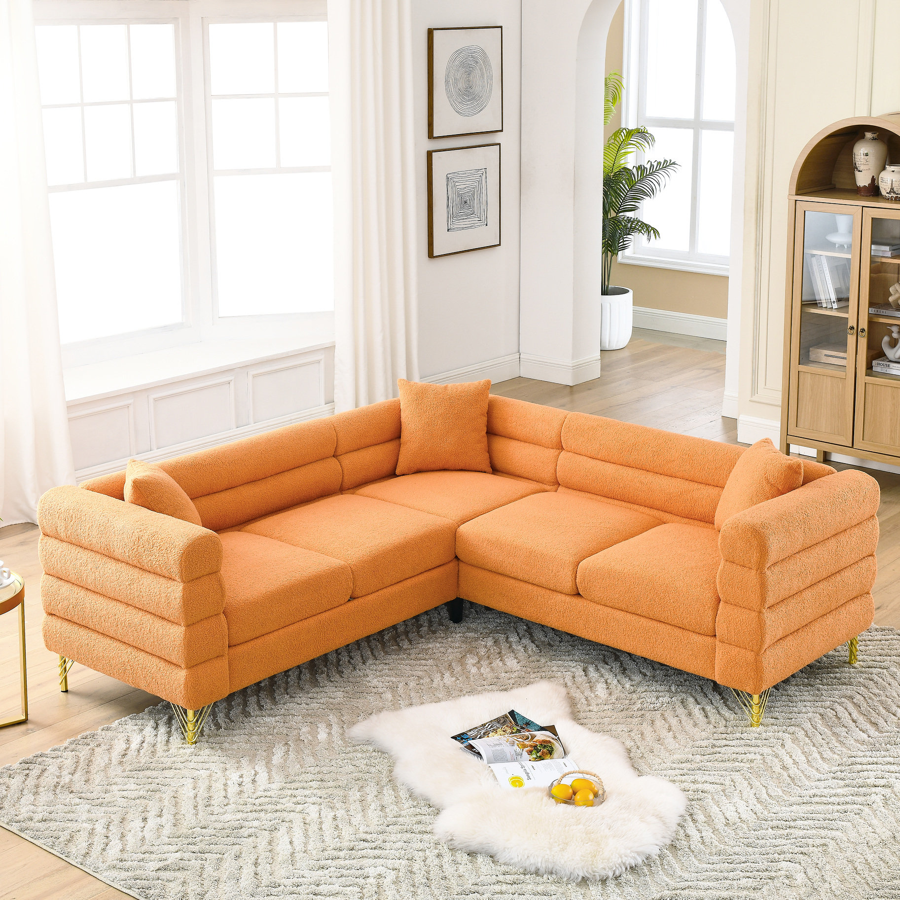 Brayden Studio® Oversized Corner , L-Shaped 5. Modern Streamline Design ...