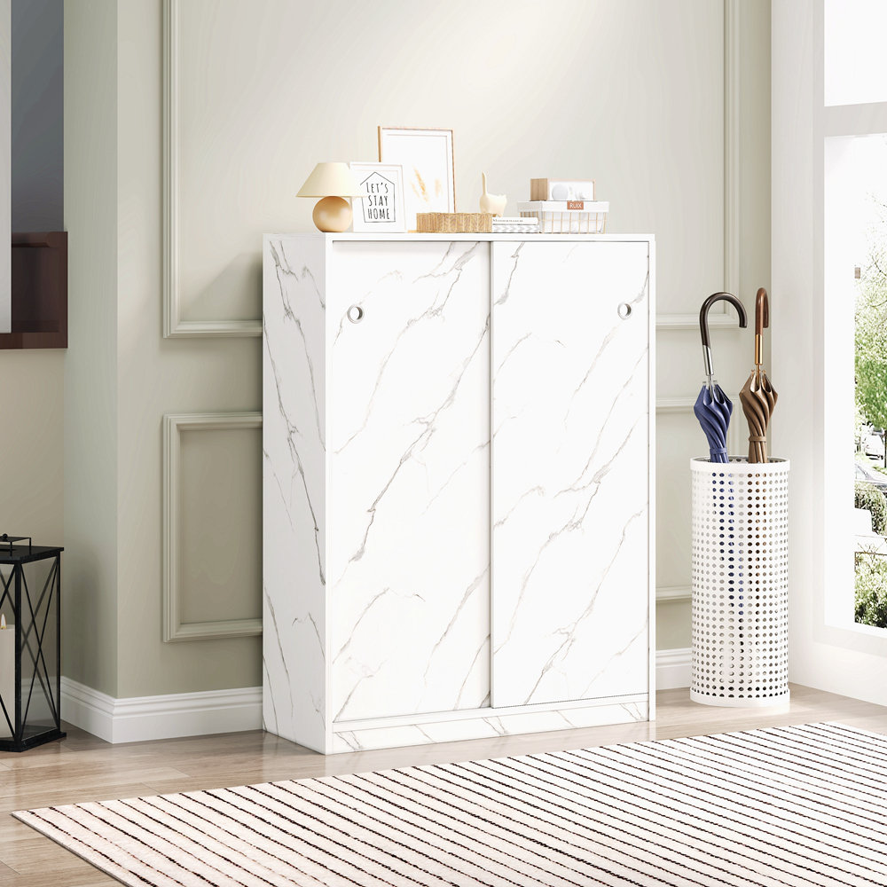 Wrought Studio™ Marble Shoe Cabient With Sliding Door Have 6 Layers Can ...