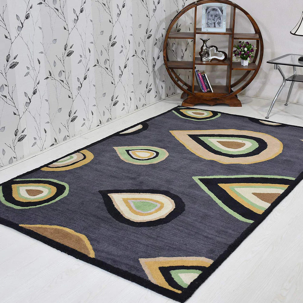 Red Barrel Studio® Karyah Geometric HAND TUFTED WOOL ECO-FRIENDLY AREA ...