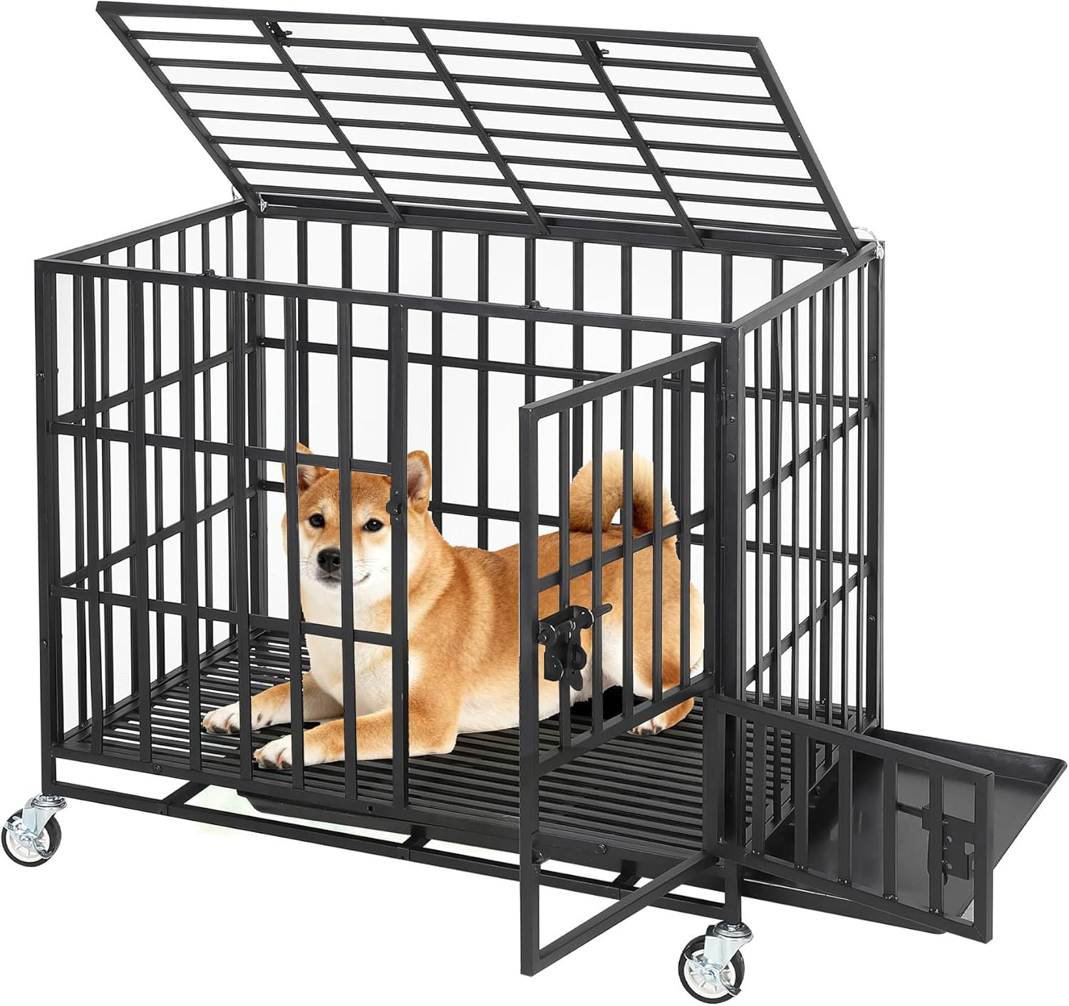 17 Stories 36" Heavy-Duty Dog Crate, Metal Escape-Proof Indoor Kennel ...