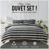 GC GAVENO CAVAILIA TEDDY PRINTED DUVET SET PAIGE STRIPE KING CHARCOAL ...