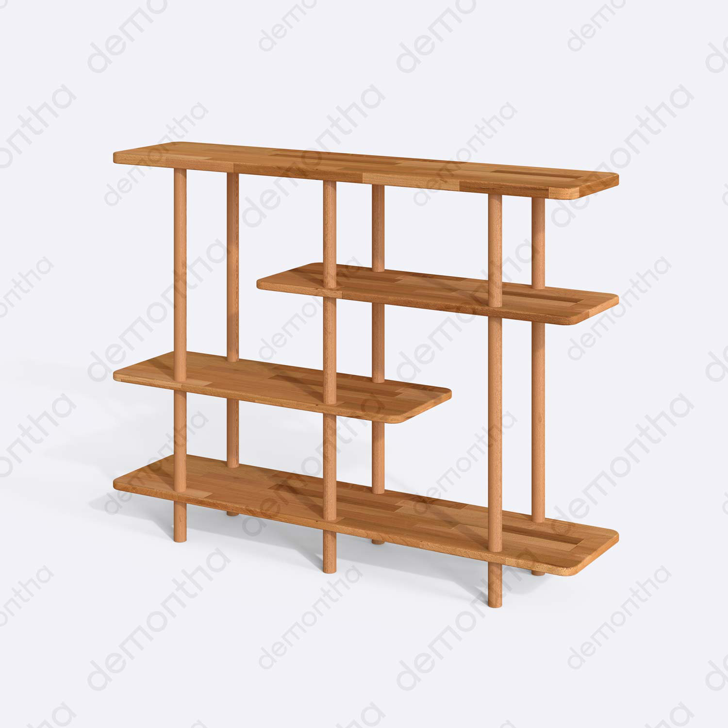 Demontha Palermo Low Bookcase – Modern Wooden Bookshelf For Living Room ...