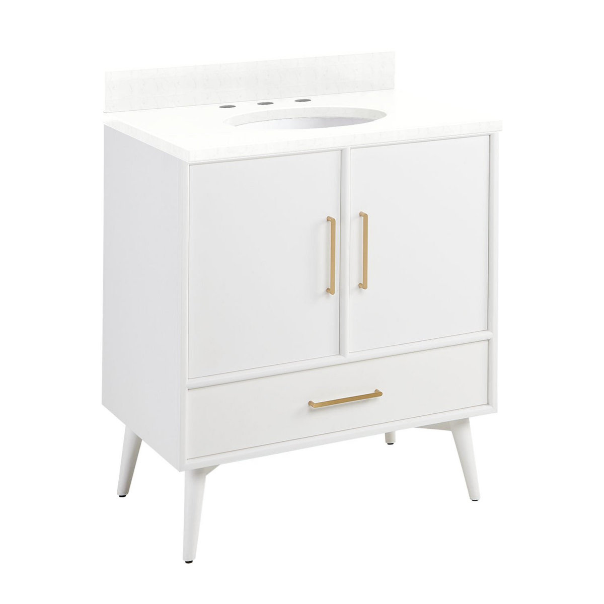 Signature Hardware 30" Novak Vanity with Undermount Sink - Bright White ...