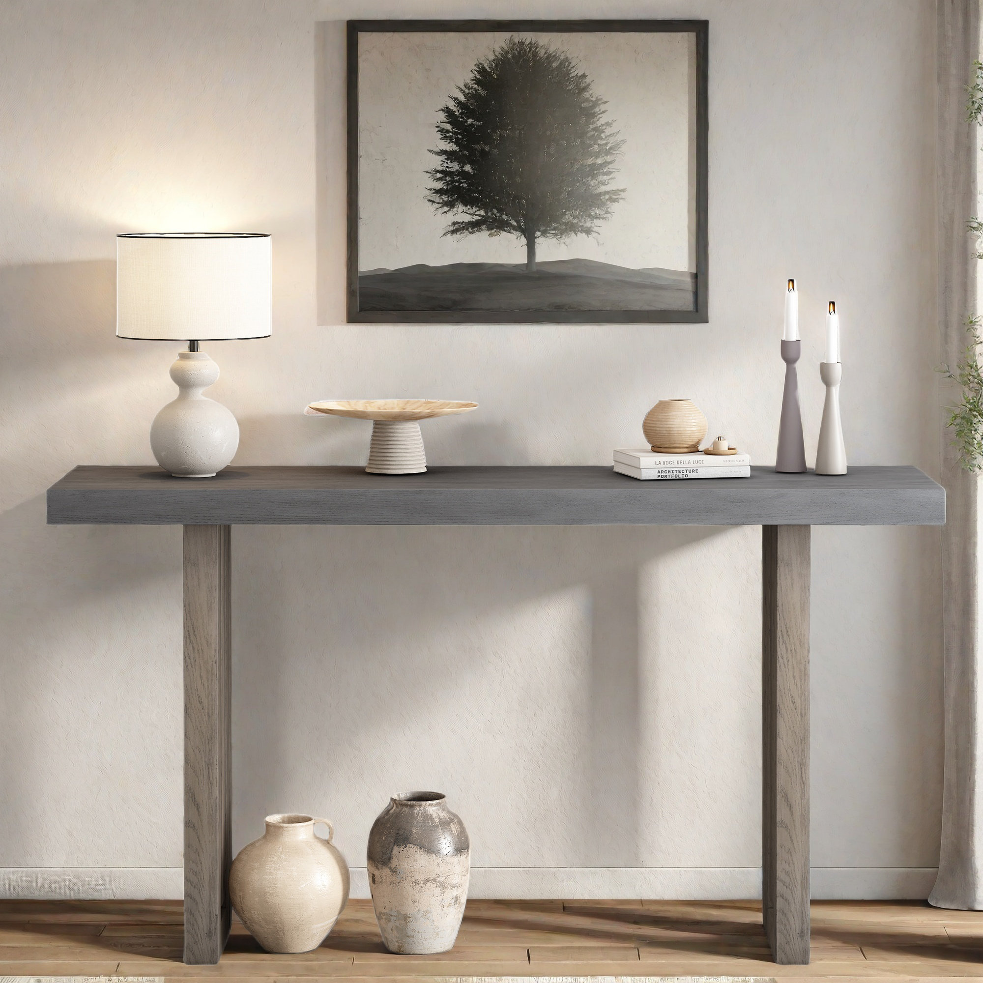 Latitude Run® Bart Unique Console Table With Geometric Patterned Legs ...