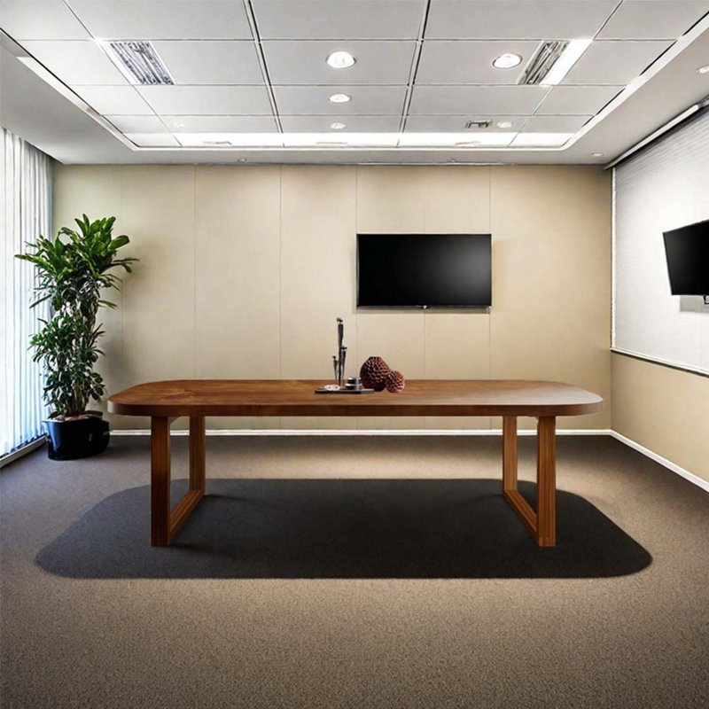 Latitude Run® Brown solid wood two-legged conference table | Wayfair