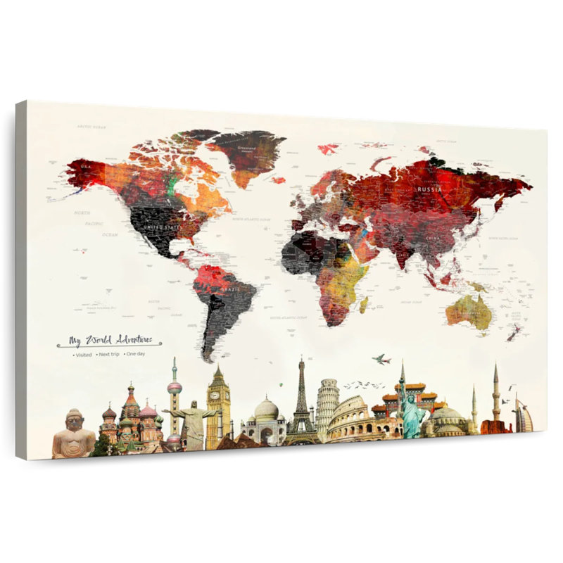 17 Stories My World Adventures Push Pin Travel Milstead II | Wayfair