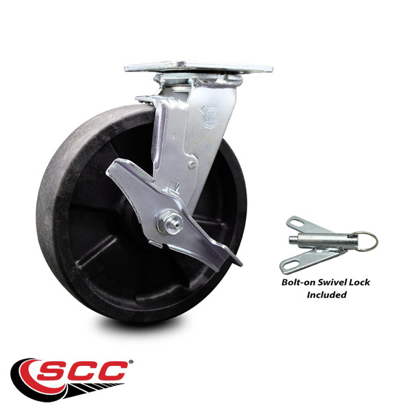 Service Caster 8 Inch Glass Filled Nylon Caster with Ball Bearing and ...