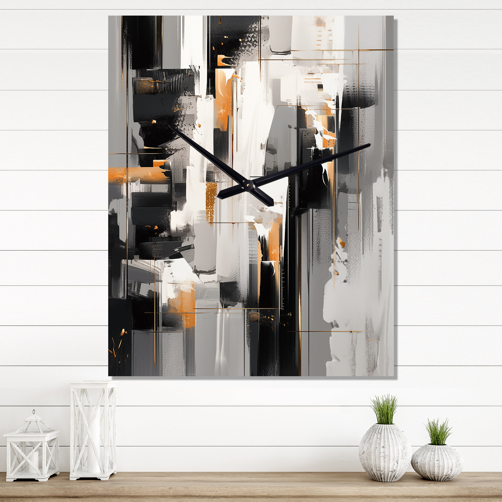 Ivy Bronx Grey Black Multifaceted Whirls - Cubism Wall Clocks | Wayfair