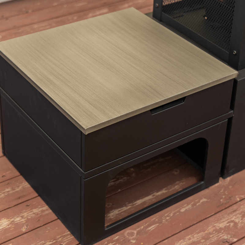 Deko Living 70 Inch Rectangular Outdoor Steel Wood Burning Fireplace ...