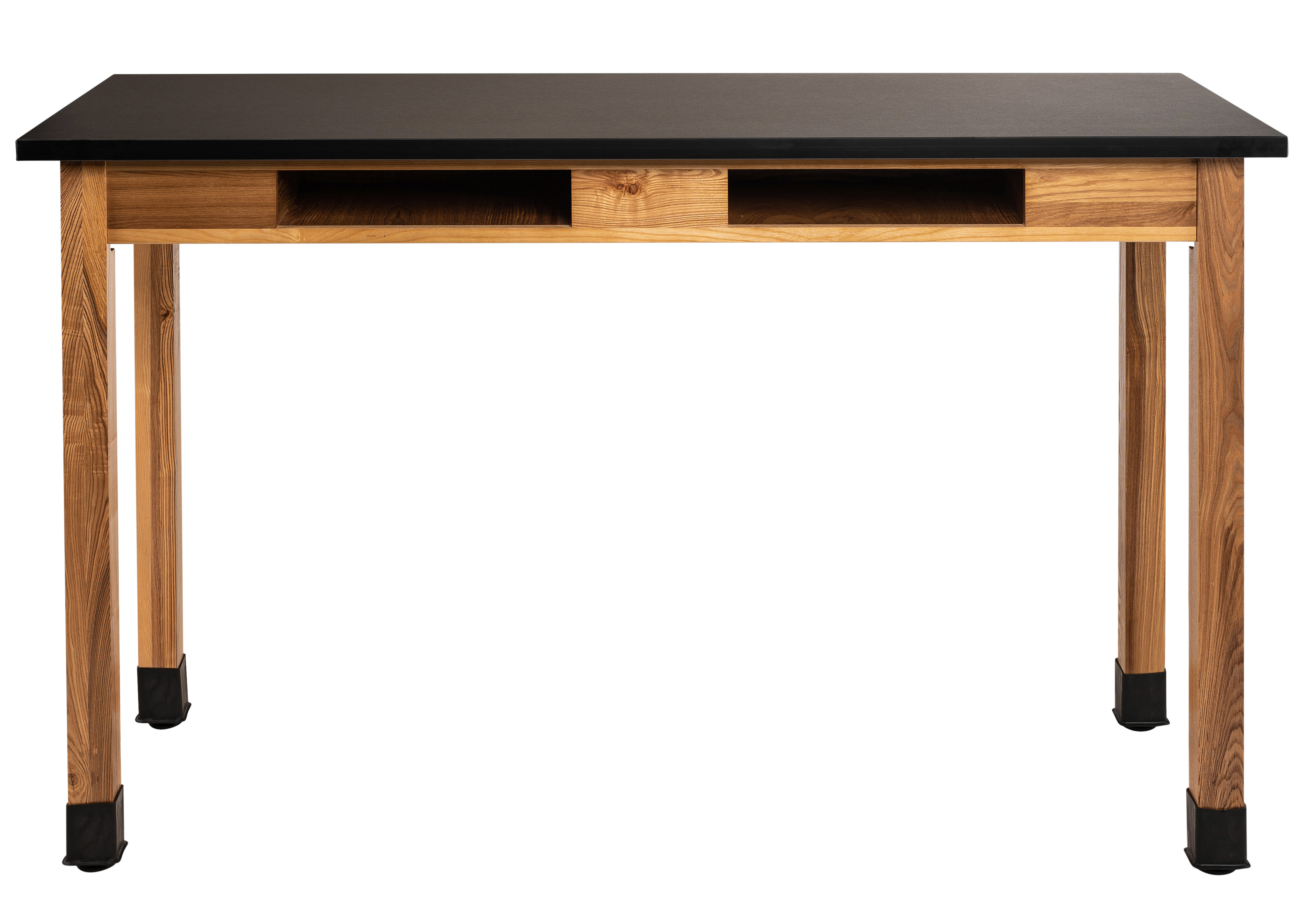 National Public Seating 36" H Wood Science Table with Book Compartments ...