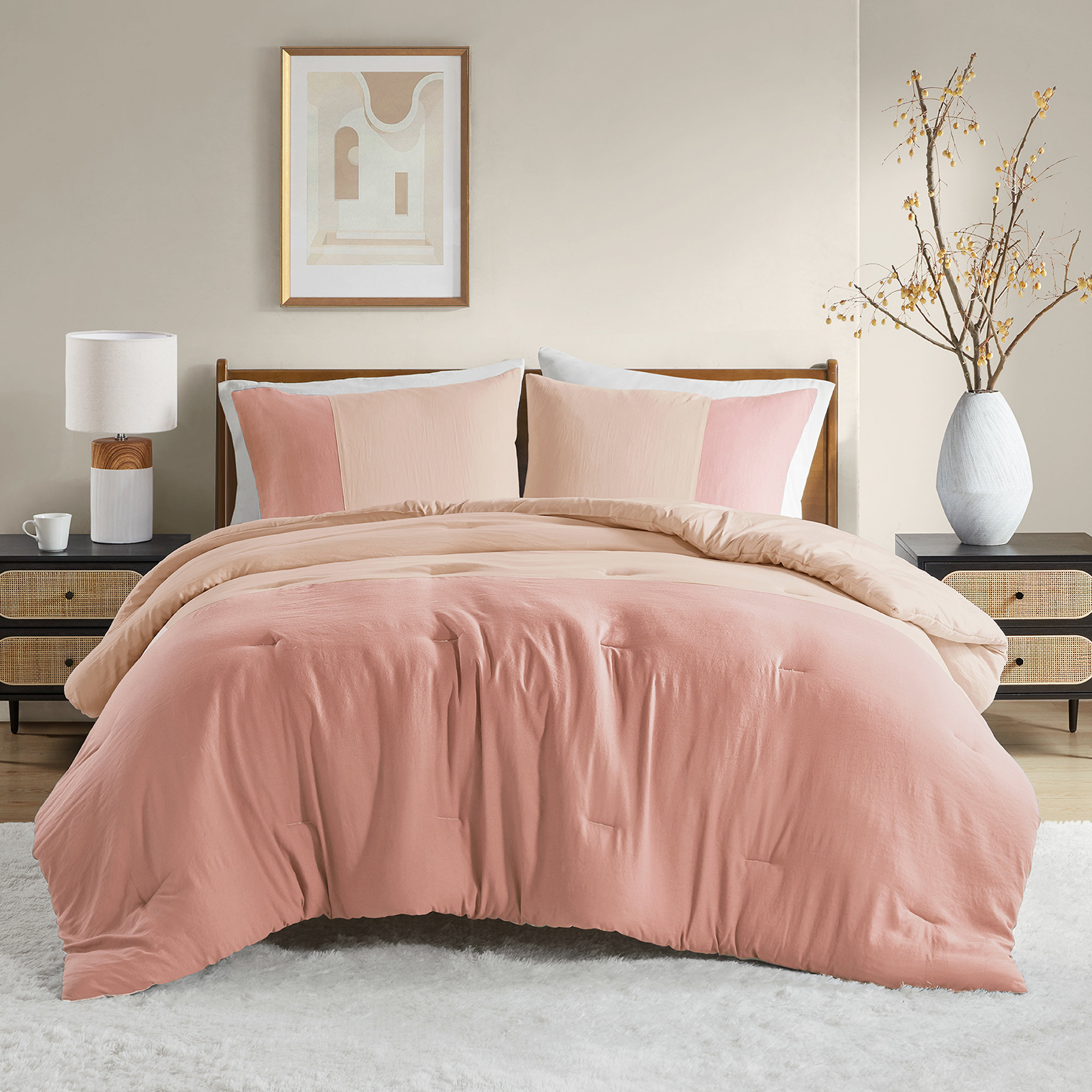 510 Design Miro Soft Washed Color Block Comforter Set & Reviews | Wayfair