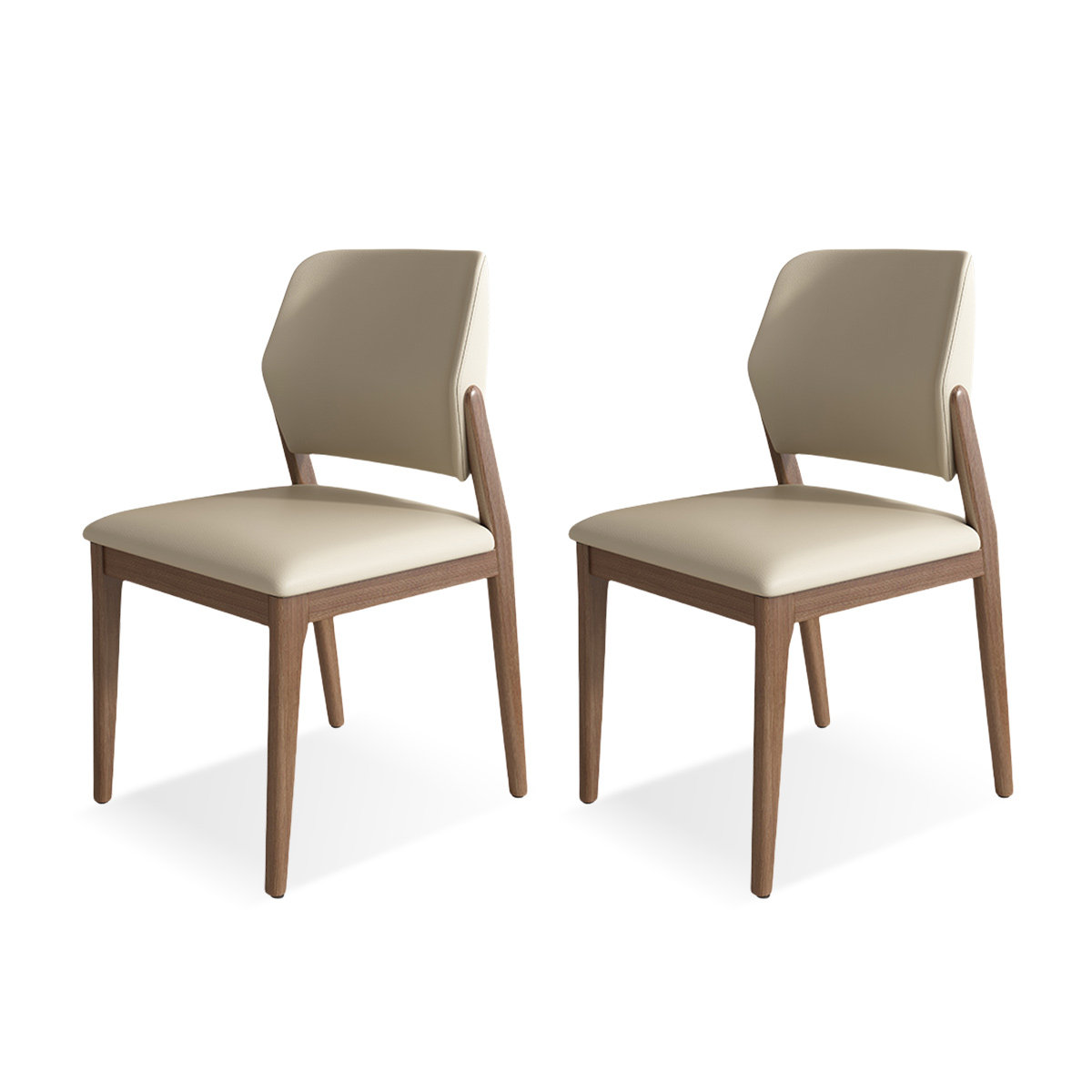 RAWARG 18.11" Beige Solid back side Chair(Set of 2) | Wayfair