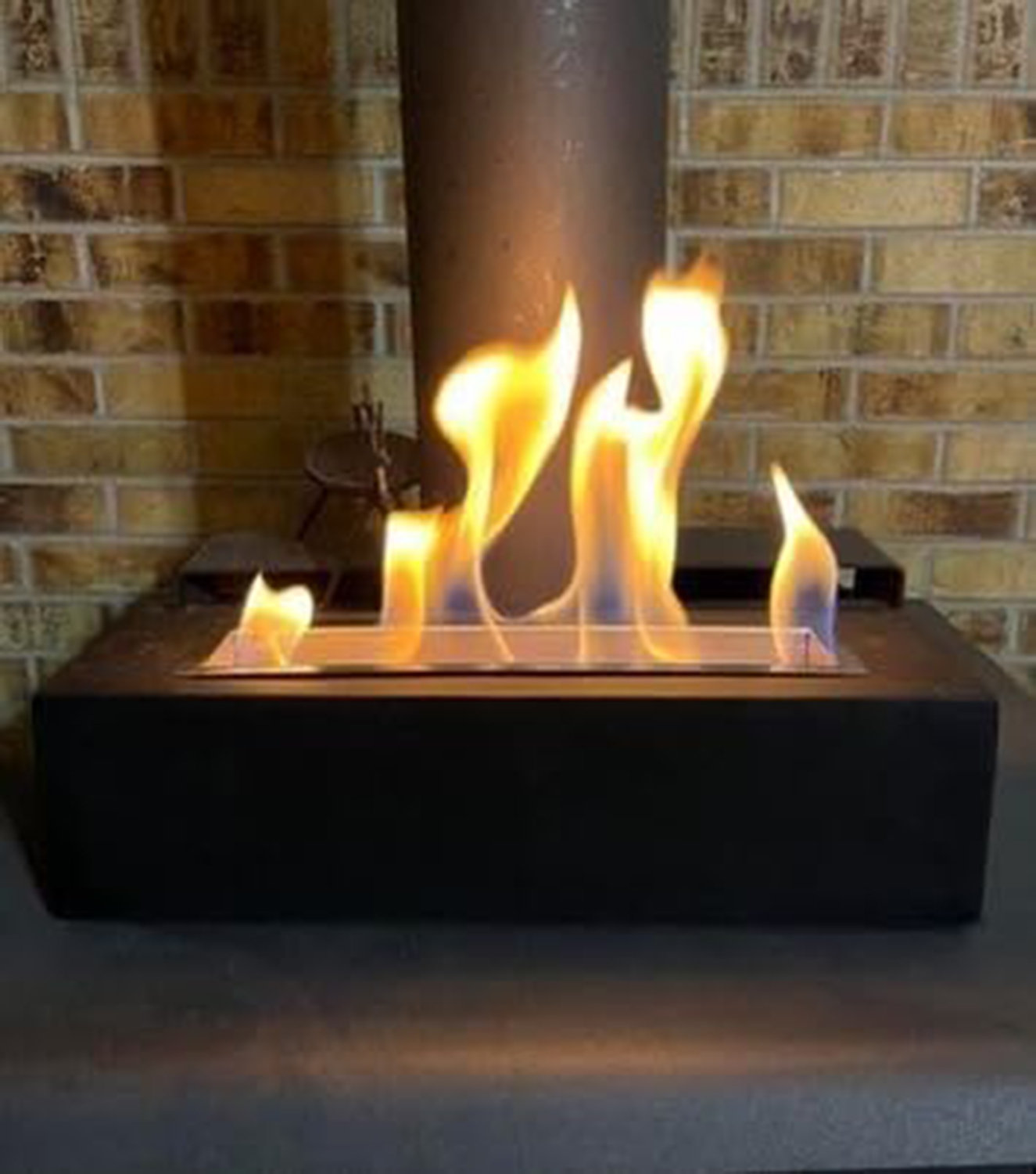 Priofa Rectangular concrete small tabletop fire pit, portable for ...