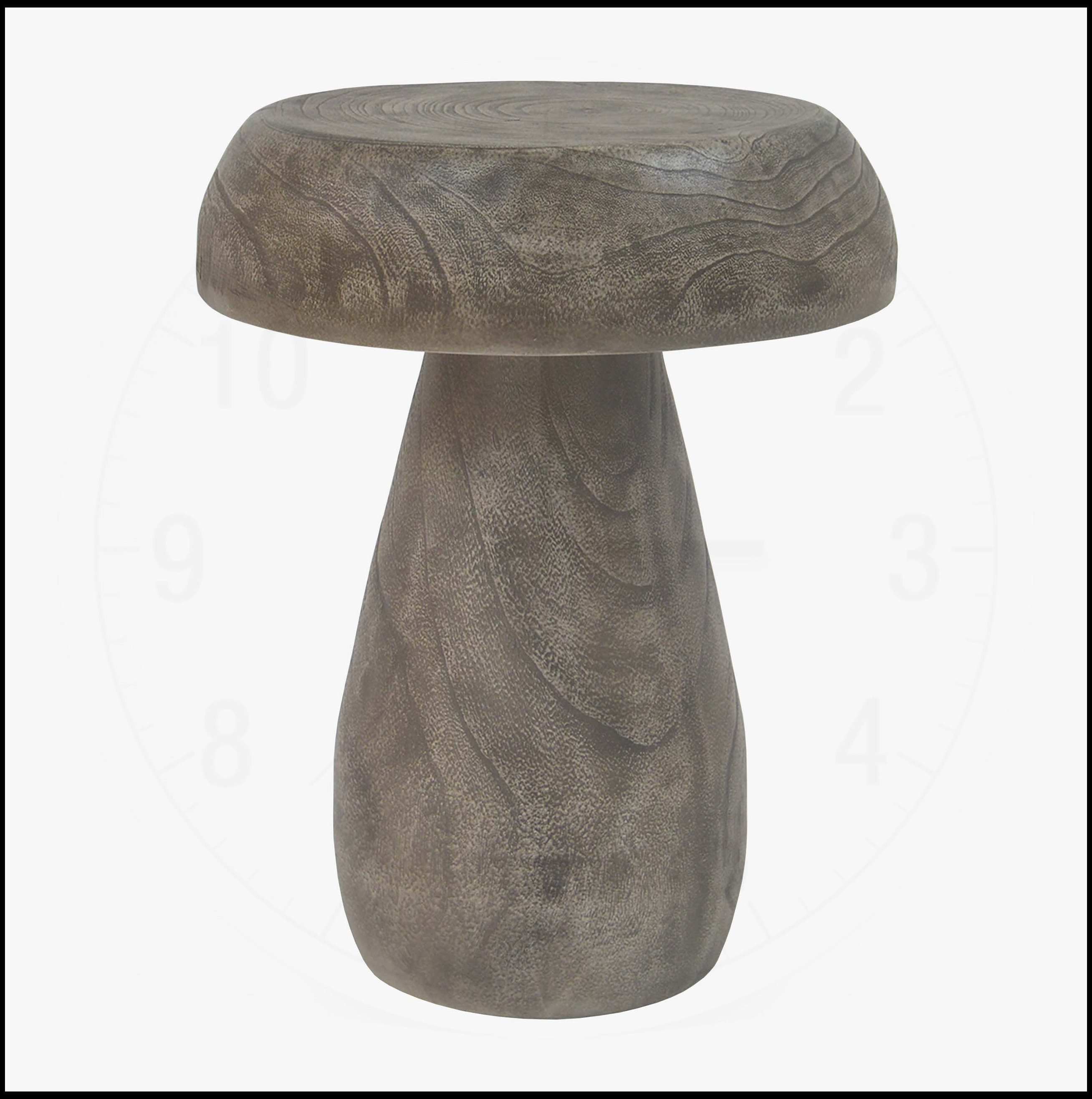 Union Rustic Charming Mushroom-Shaped Side Table with Wood-Like Texture ...