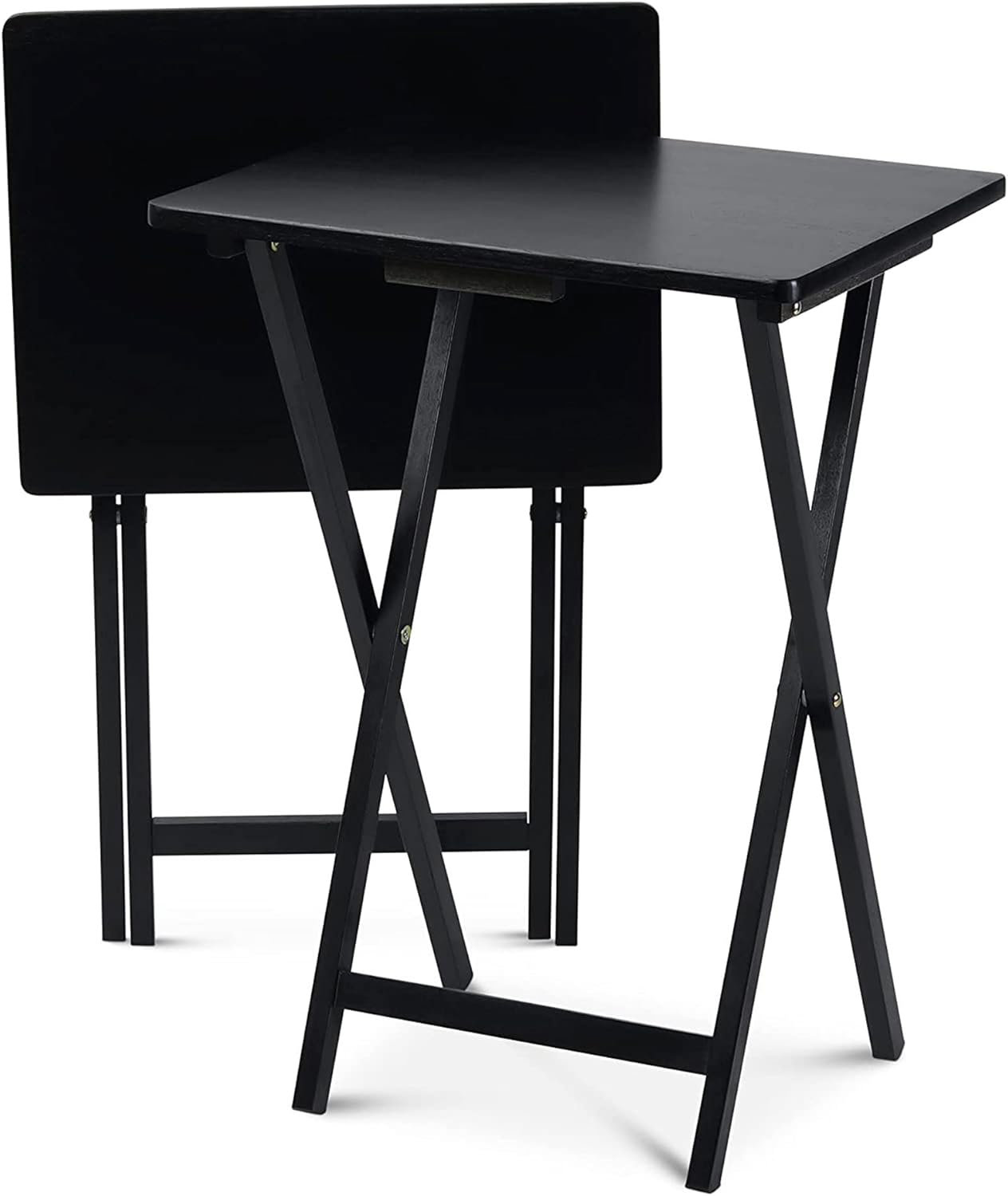 Hokku Designs 2-Pack TV Tray Folding Dinner Table W/Collapsible Storage ...