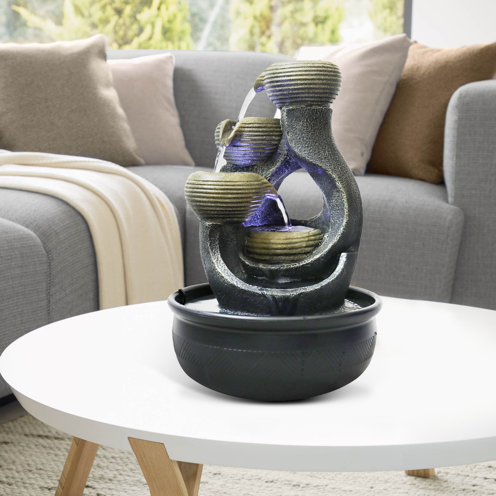 Dakota Fields Desktop Waterfall Fountain Decor Portable Tabletop ...