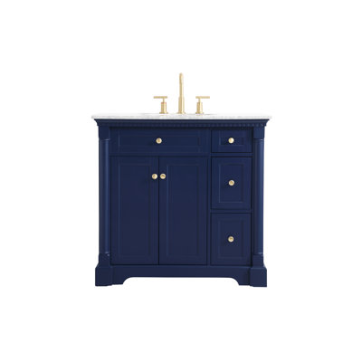 Red Barrel Studio® 36'' Single Bathroom Vanity with Marble Top ...