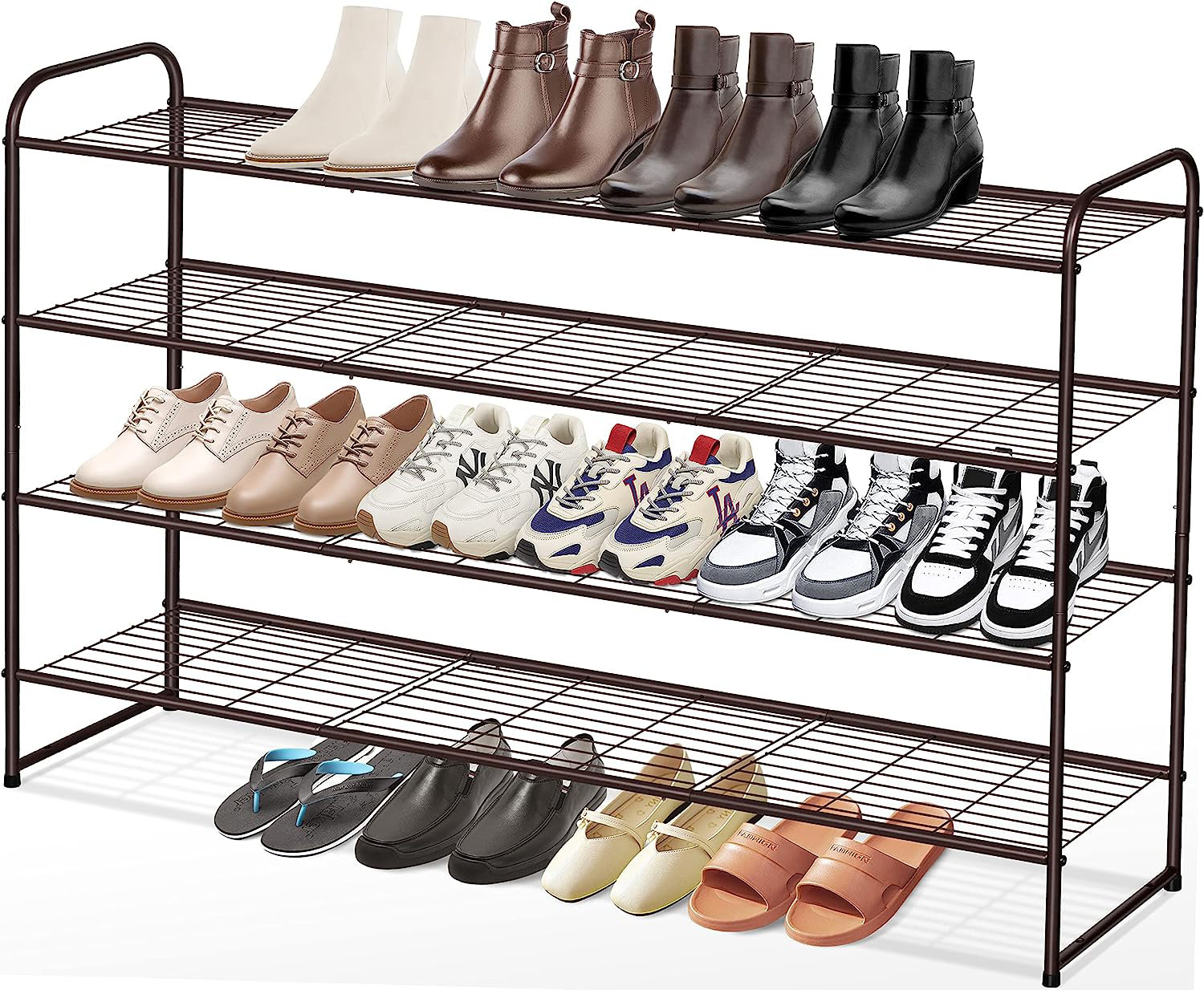 Rebrilliant 4 Tier 24 Pair Stackable Shoe Rack | Wayfair