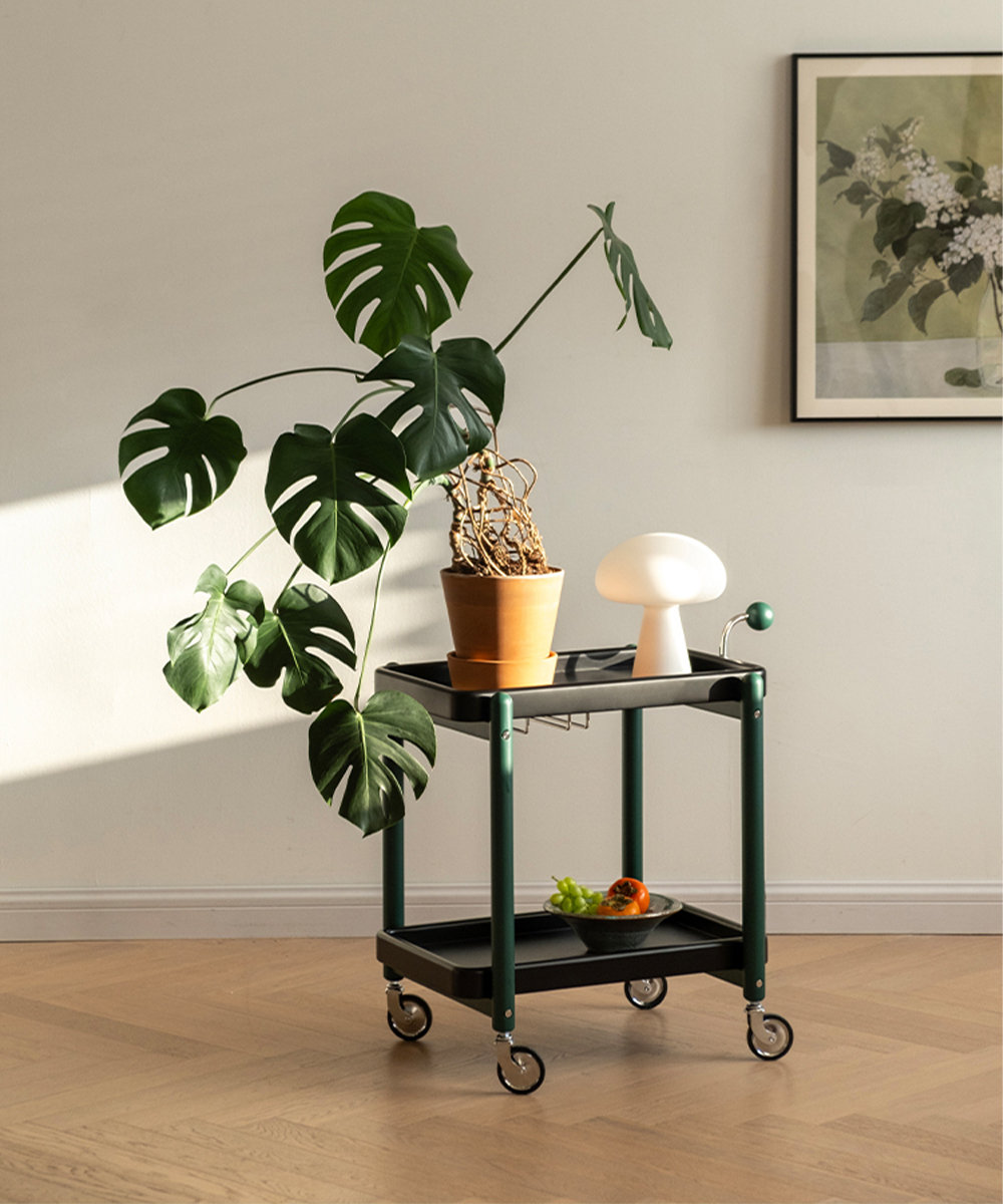 Corrigan Studio 27.76" Black&Green Standard Solid Wood Bar Carts ...