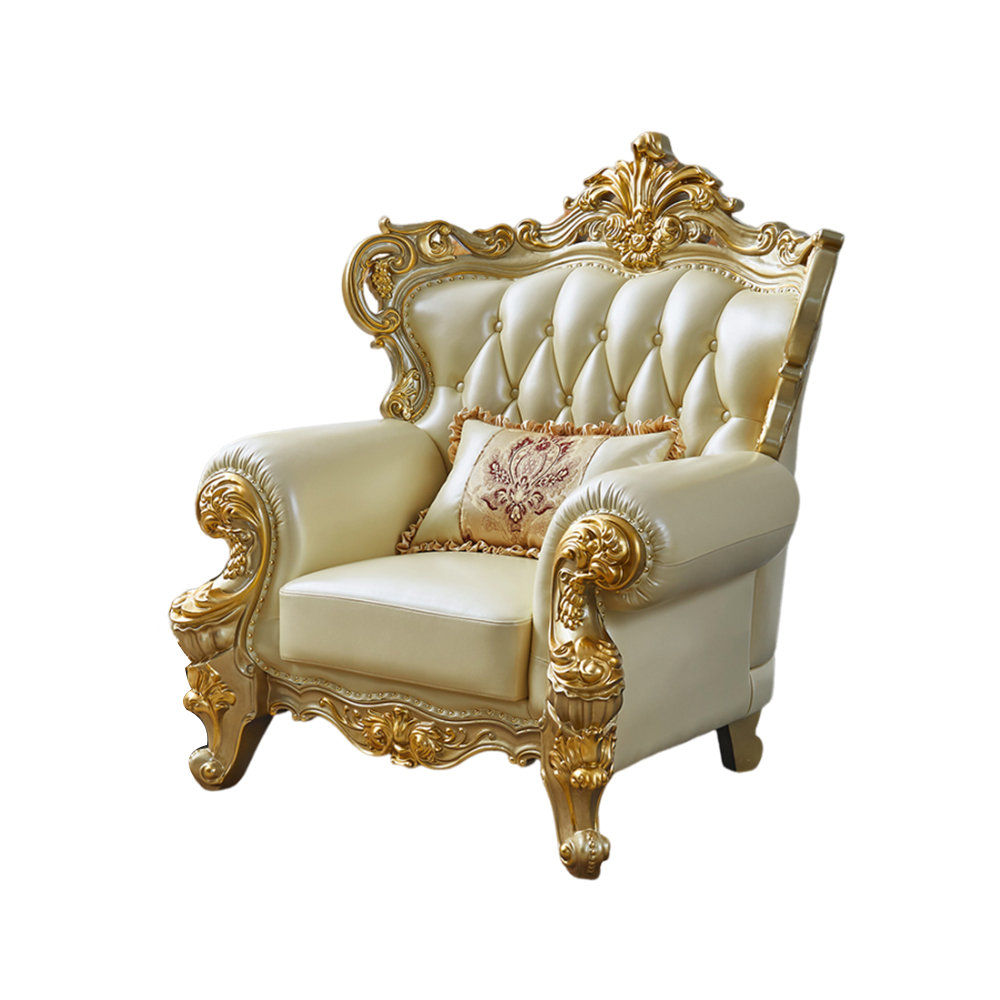 Rosdorf Park Dashuan 47.2'' Wide Tufted Genuine Leather Armchair | Wayfair