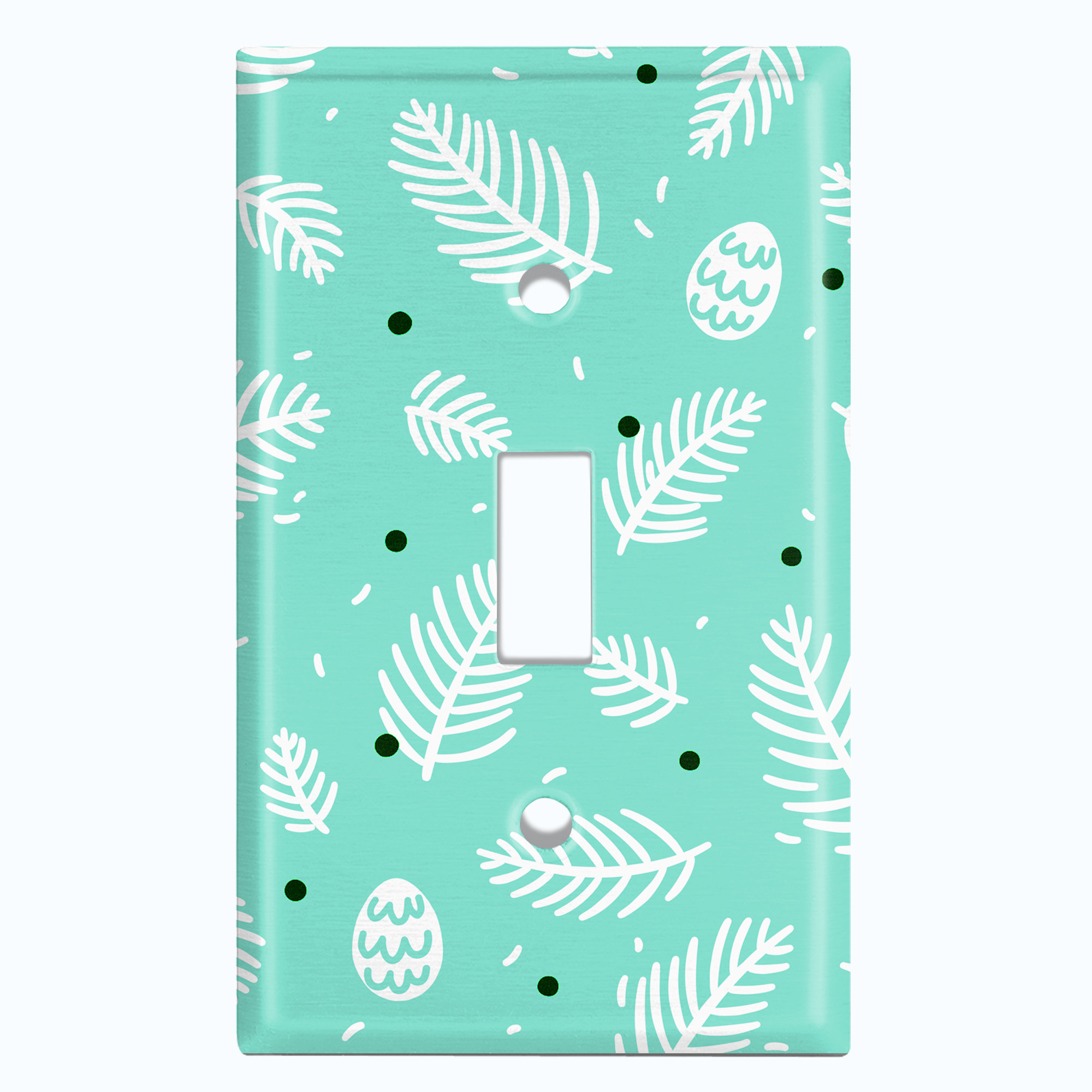 WorldAcc Metal Light Switch Plate Outlet Cover (Christmas White Leaves ...