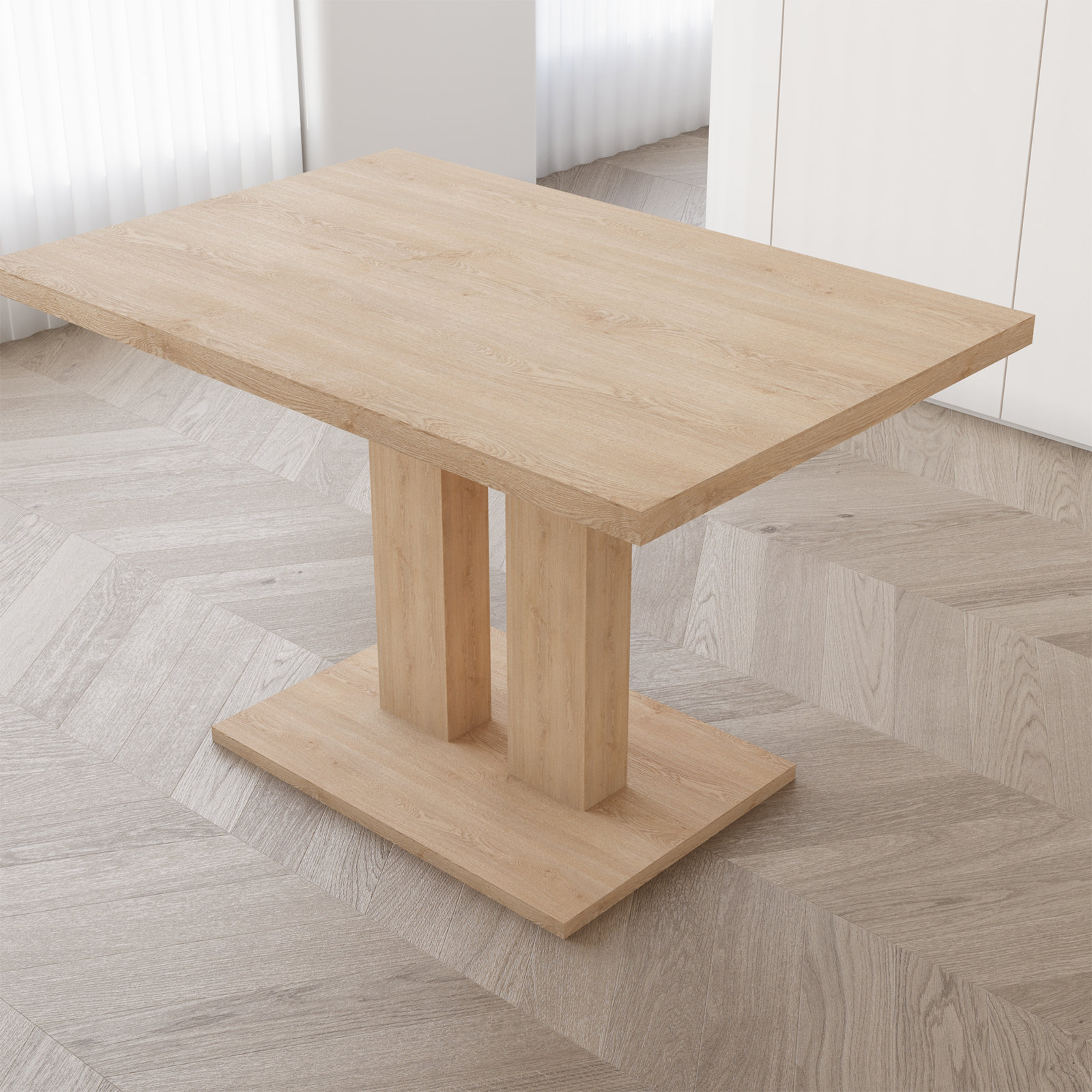 Latitude Run® Mekeshia Double Pillar Rectagular Dining Table & Reviews ...