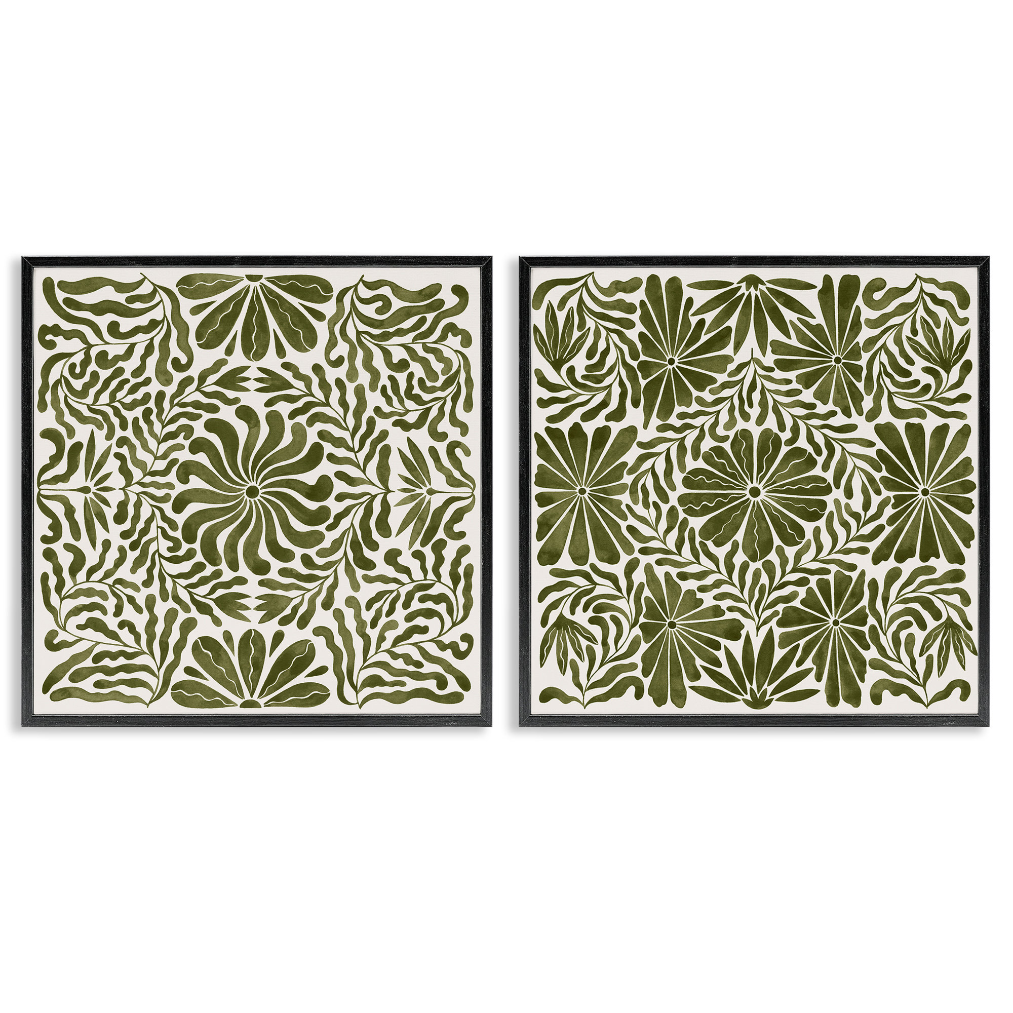 Winston Porter Patterned Wavy Flowers 2 PC Giclee Art Set by Grace Popp ...