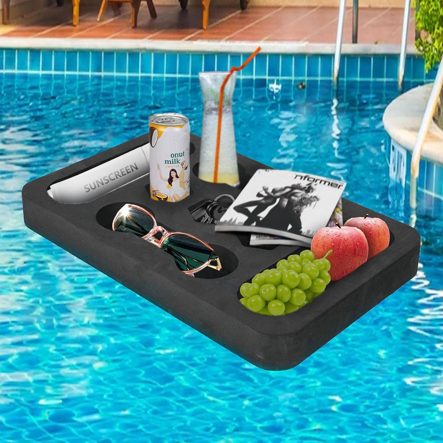 CHUANGWENYI Floating Drink Tray For Pool, Tub, Non-Inflatable Serving ...