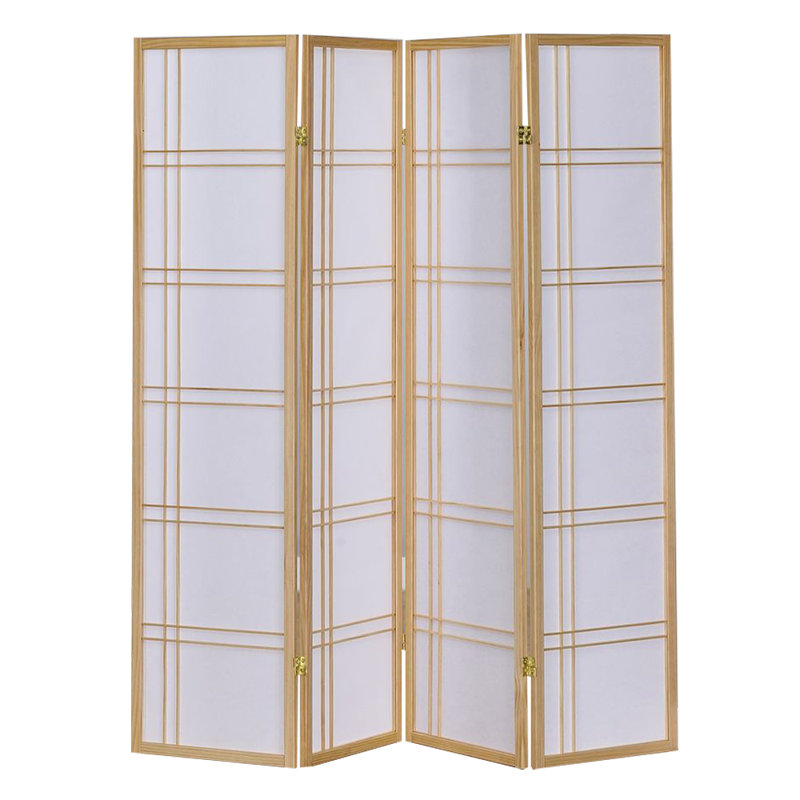 Ebern Designs Hernadez Natural 4 Panel Screen | Wayfair