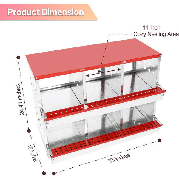 Archie & Oscar™ Erasmus Chicken Nesting Boxes,6 Compartment Nesting ...