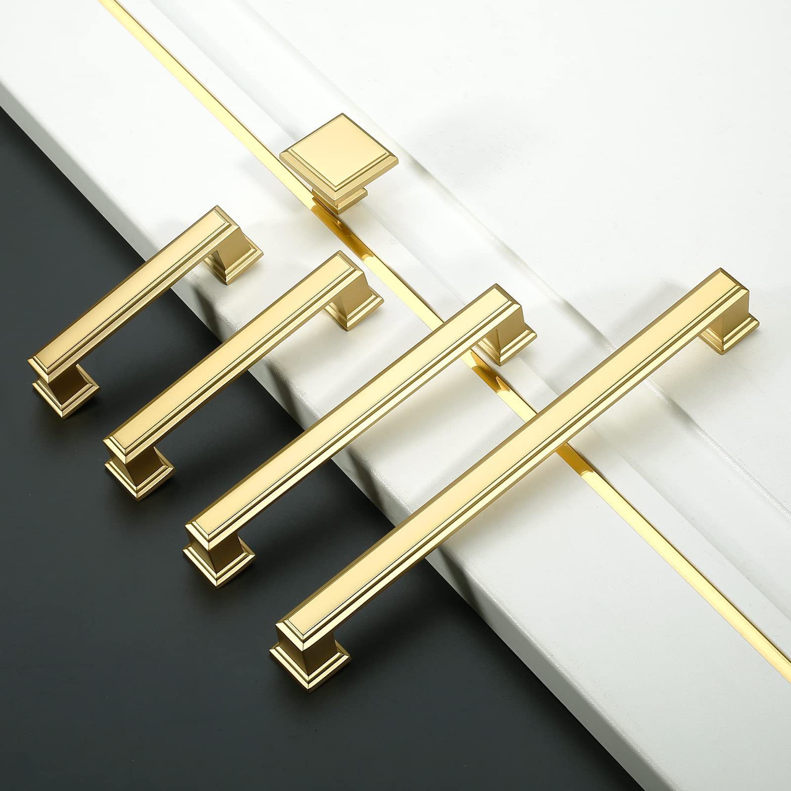 COAHAHA Brushed Gold Cabinet Handles - Durable Zinc, Perfect For All ...