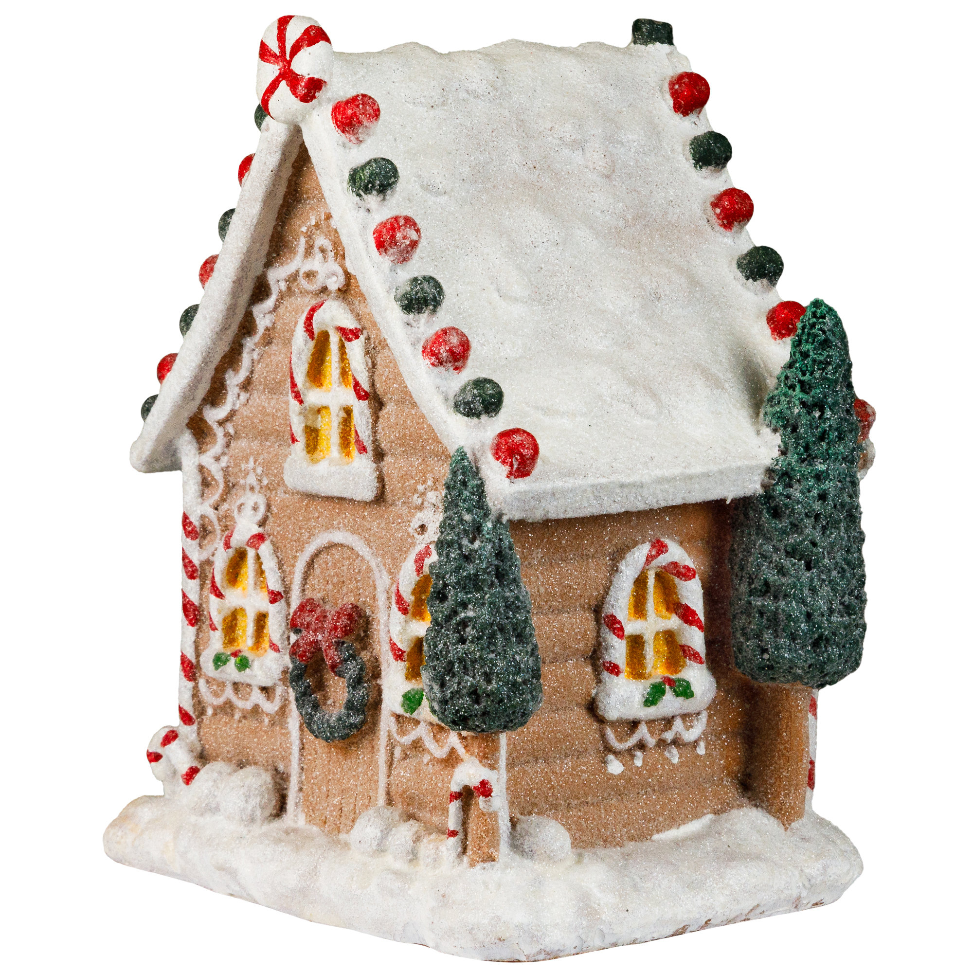 Northlight Seasonal Snow Covered Gingerbread House With Candy Accents ...