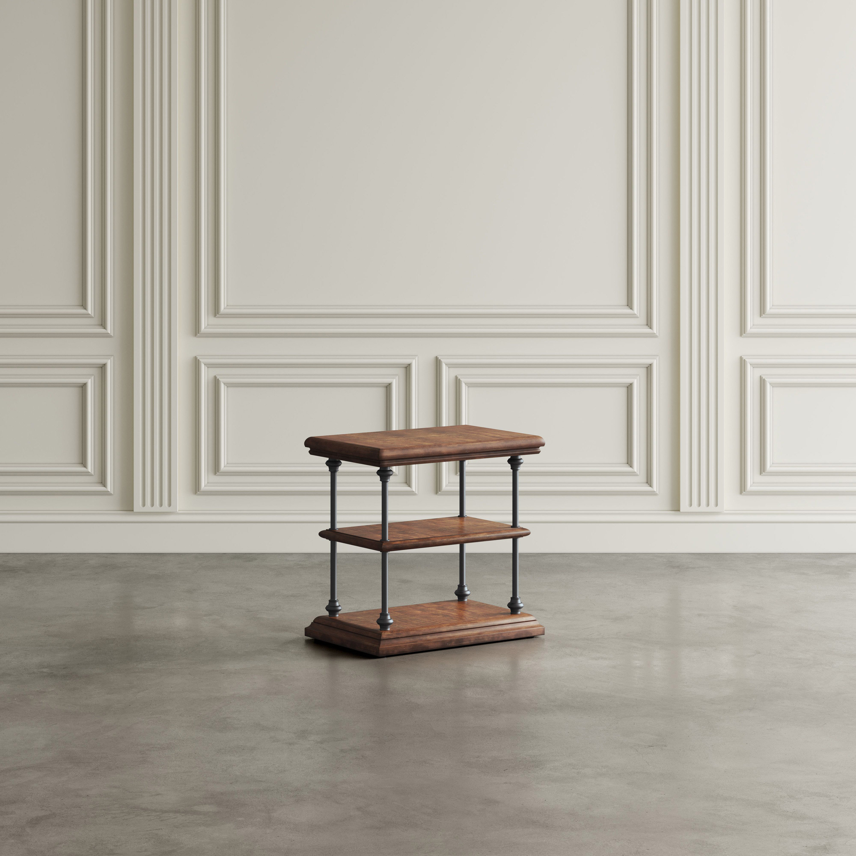 Williston Forge Larson Modern Industrial Solid Wood Chairside End Table ...