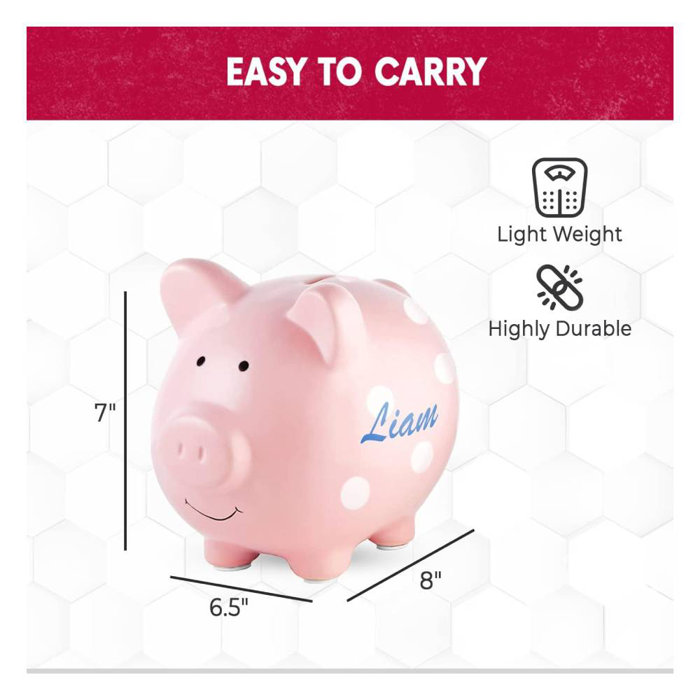 Zoomie Kids Custom Ceramic Piggy Banks For Kids | Perfect Sized Cute ...