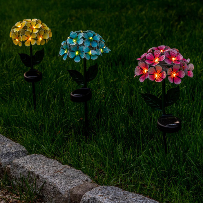 Touch of ECO Solar Powered LED Metal Flower Garden Stake Light ...