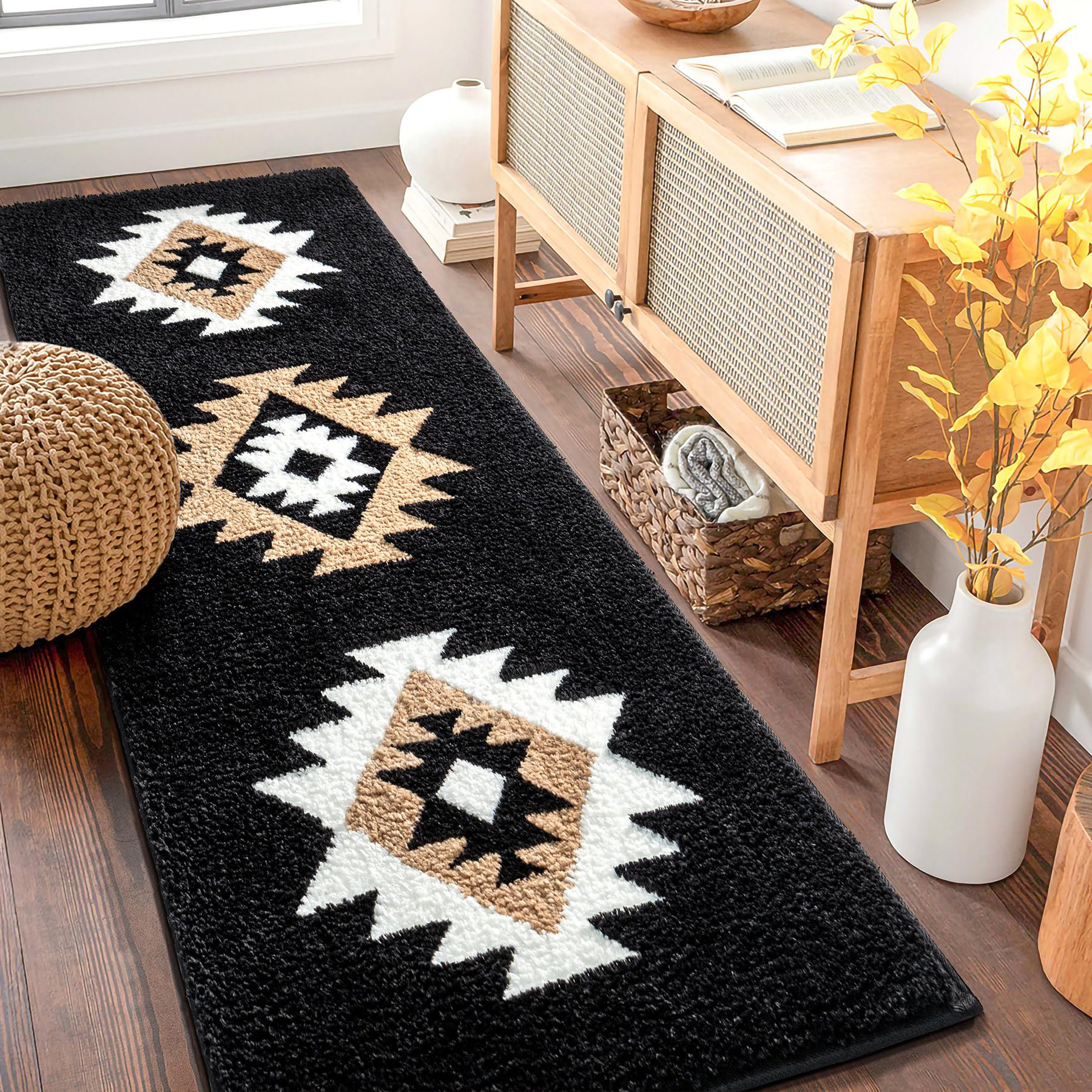 Loon Peak® Boho Bathroom Rug Runner 24X60 Long Bath Mat For Bathroom ...