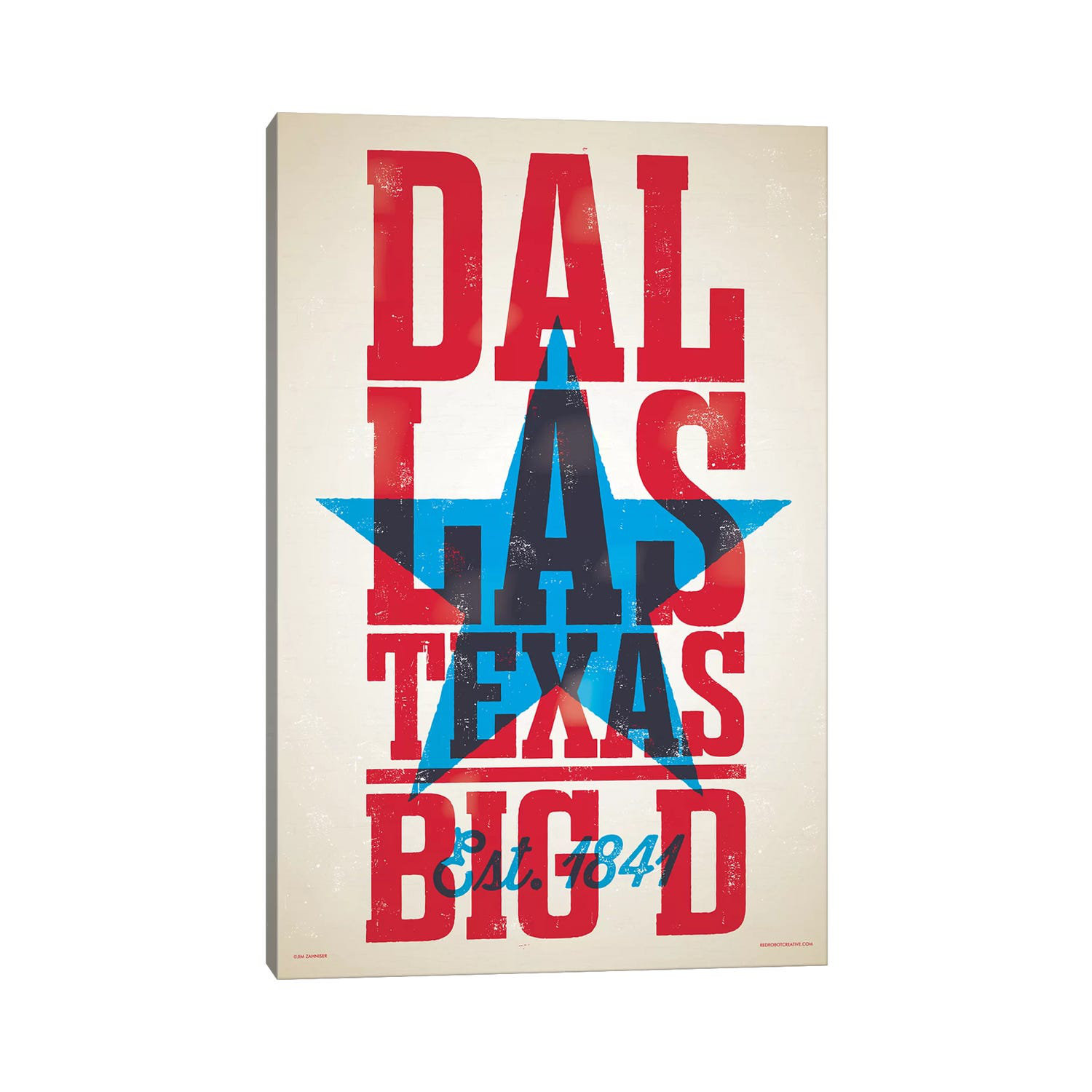 Happy Larry Dallas Letterpress Style Poster - Art Prints on Canvas ...