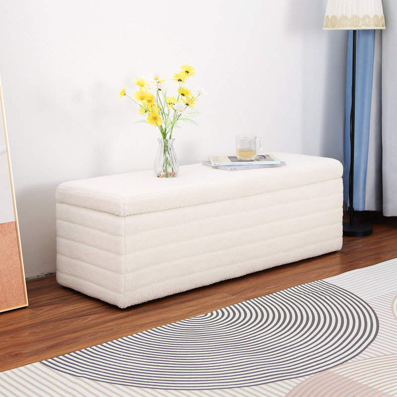 Ivy Bronx Jaquayla Teddy Faux Fur Upholstered Storage Bench & Reviews ...