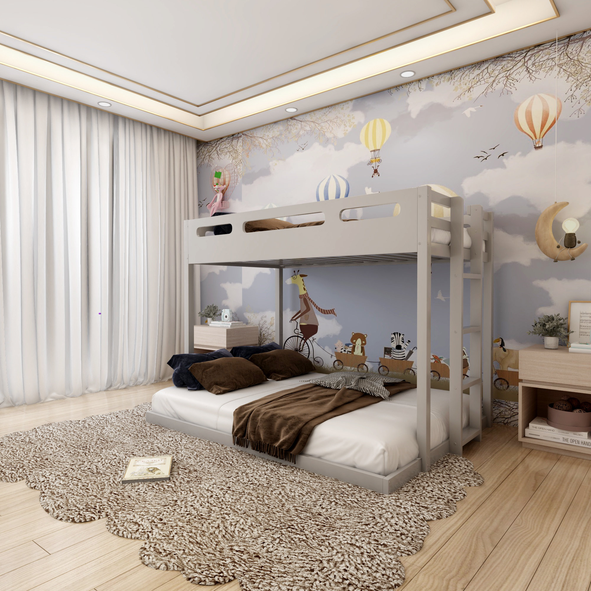 Harriet Bee Imanie Kids Twin Over Full Bunk Bed | Wayfair