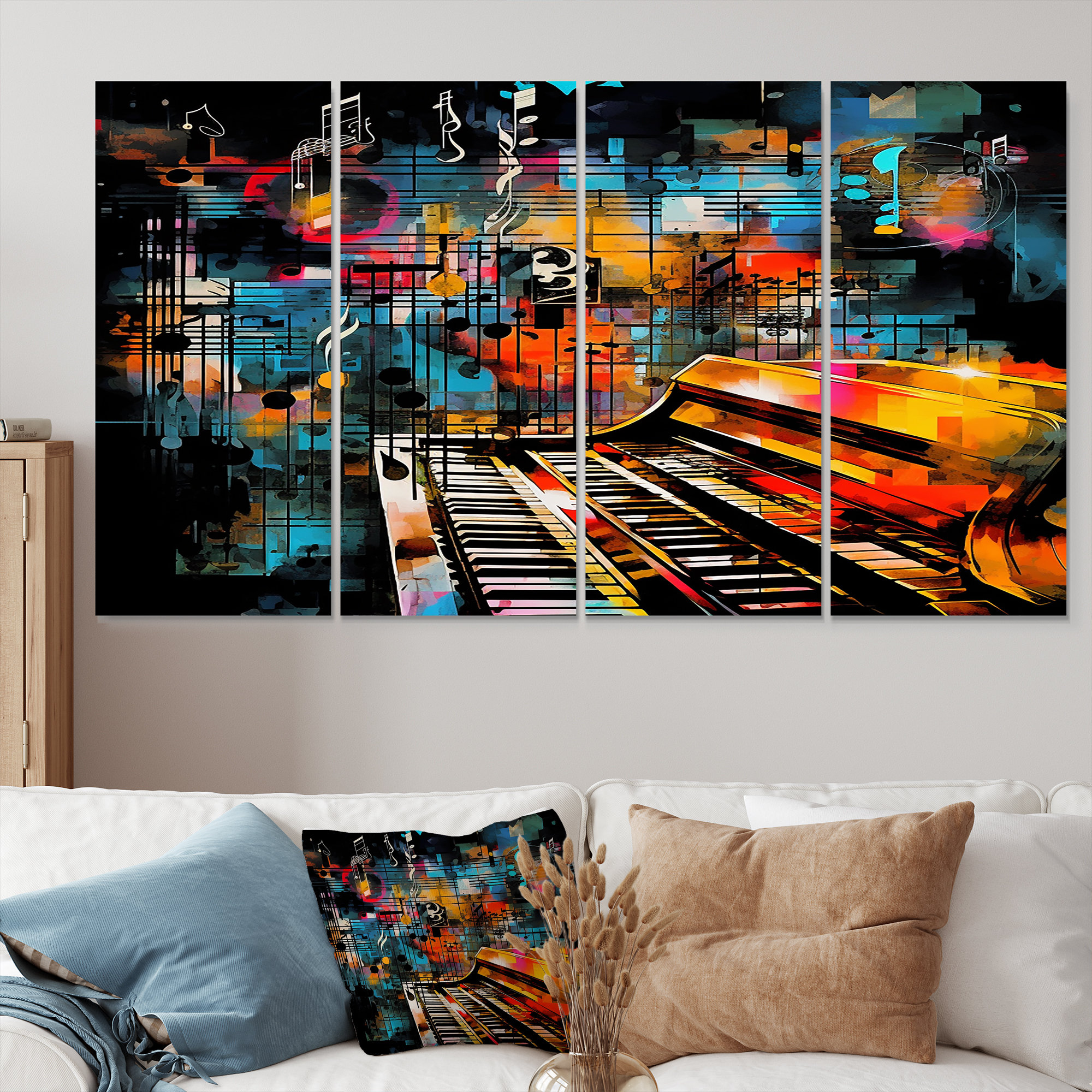 George Oliver Colorful Piano Retro Collages 90s I - Piano Wall Art ...