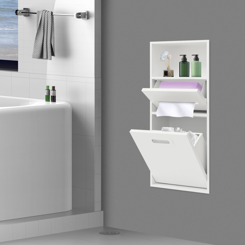 Latitude Run® 3-Tier Stainless Steel Recessed Storage Cabinet, Wall ...