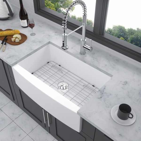 Home Decor Farmhouse SinkKitchen Sink Ceramic Arch Edge Apron Front ...