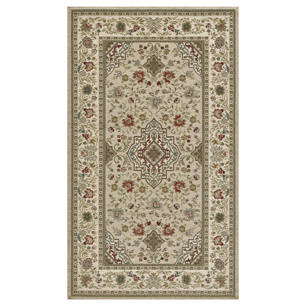 Rosalind Wheeler Cuomo Flatweave Green/Red Rug | Wayfair.co.uk