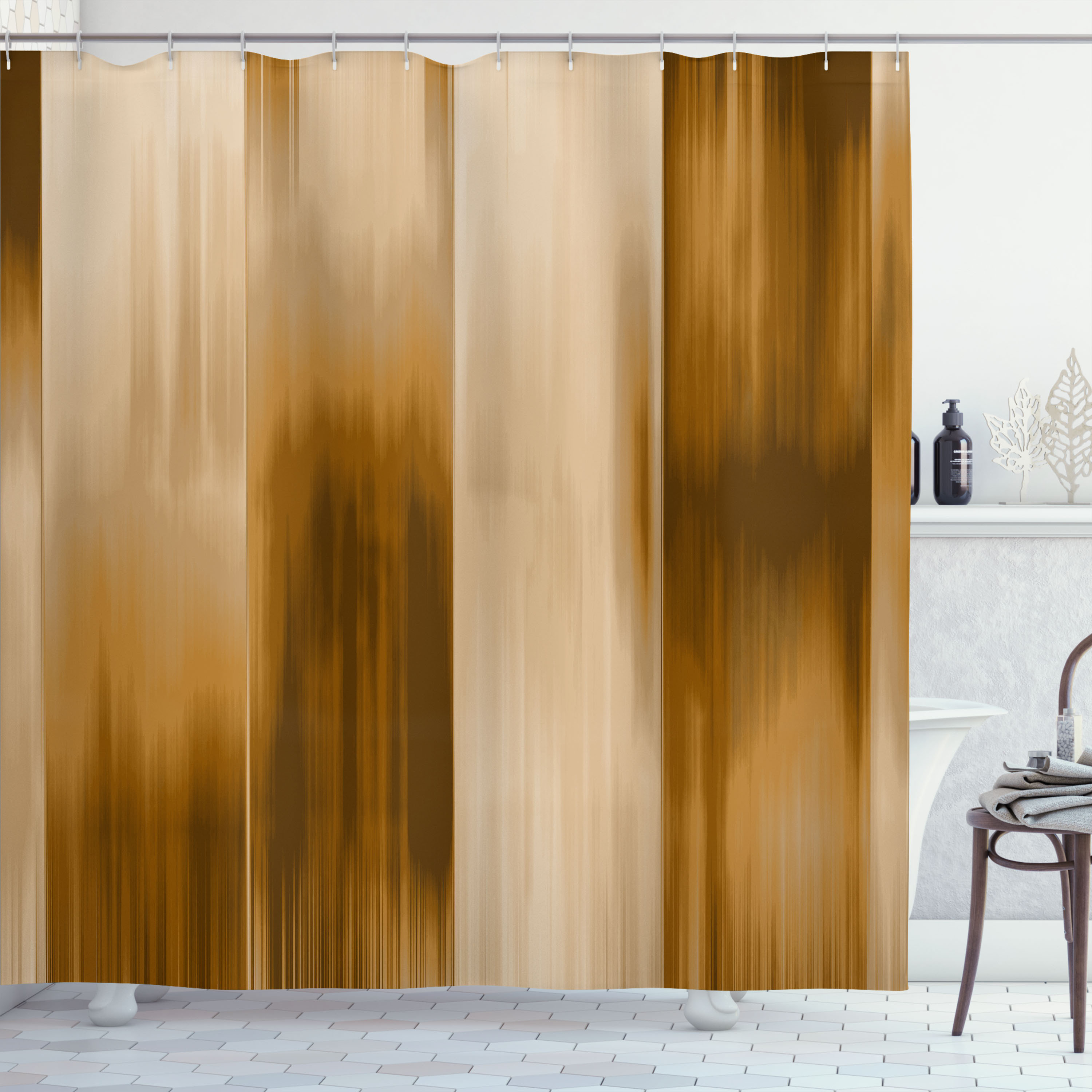 East Urban Home Earth Tones Shower Curtain Abstract Modern Ombre | Wayfair