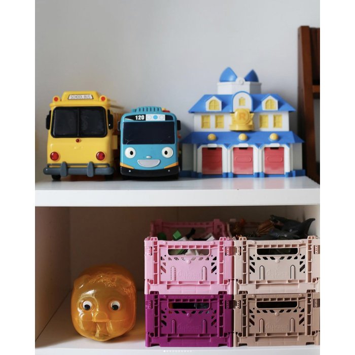 Rebrilliant Foldable Plastic Crate, Collapsible Storage Bin to Organize ...