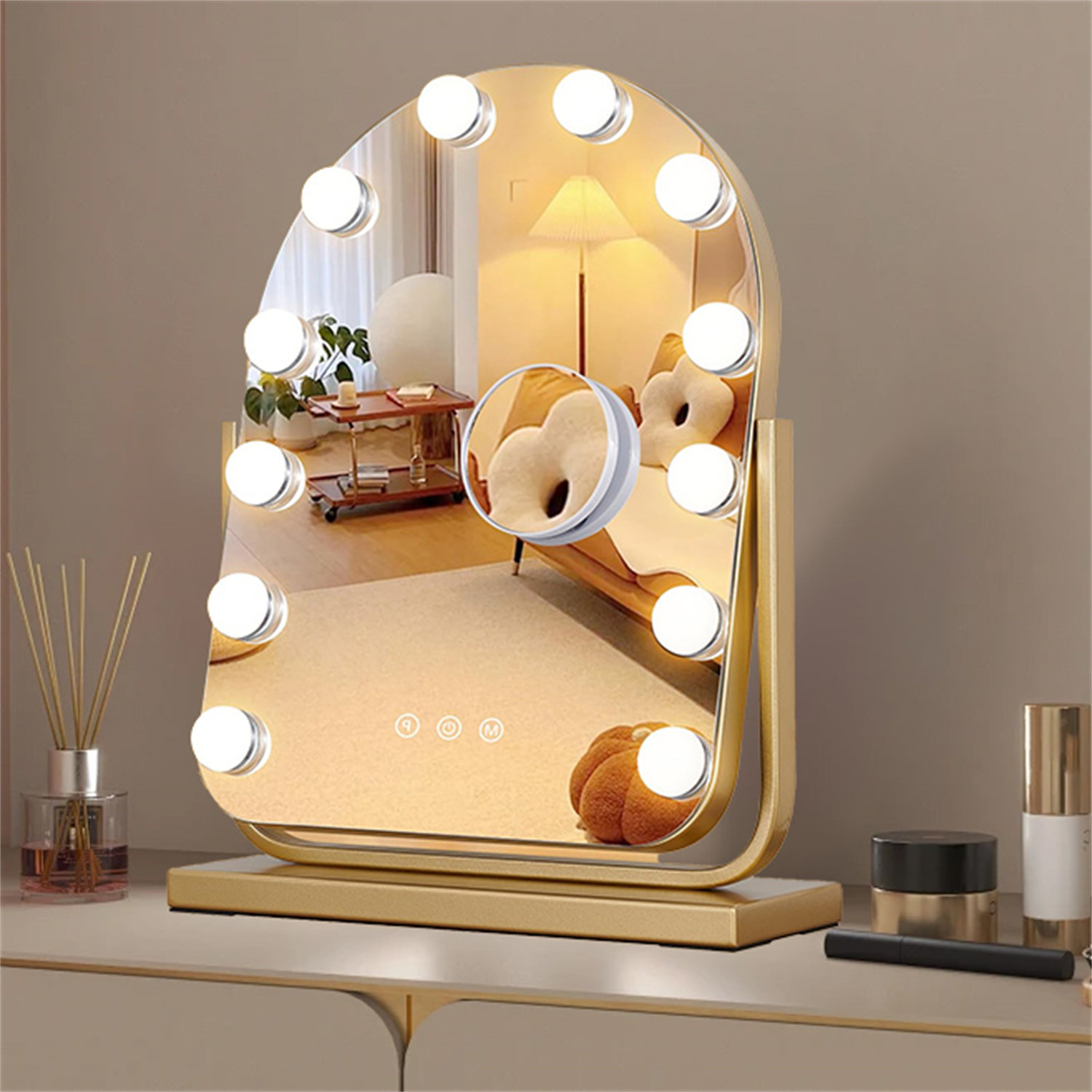 Latitude Run® Makeup Mirror, Touch Sensitive Makeup Mirror With 10X ...