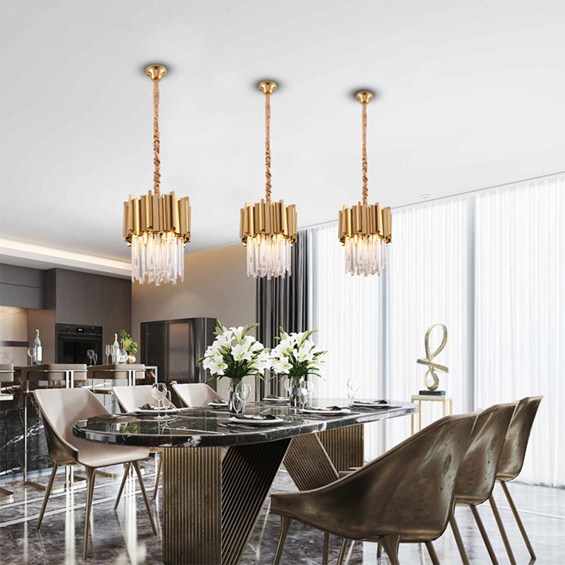 Mercer41 Derise 1 - Light Unique Tiered Pendant with Crystal Accents ...
