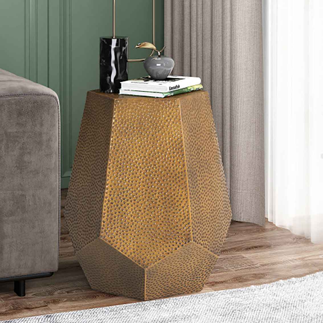 Dakota Fields Unique Metal Hammered Texture Coffee Table - Wayfair Canada