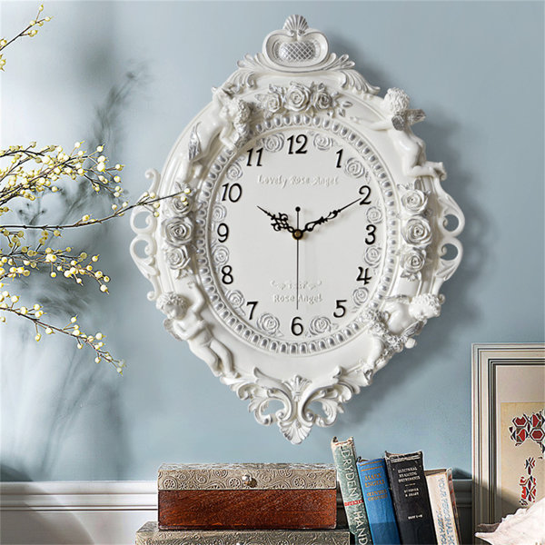 Ophelia & Co. European Angel Wall Clock, Resin Art Decorative Timepiece ...